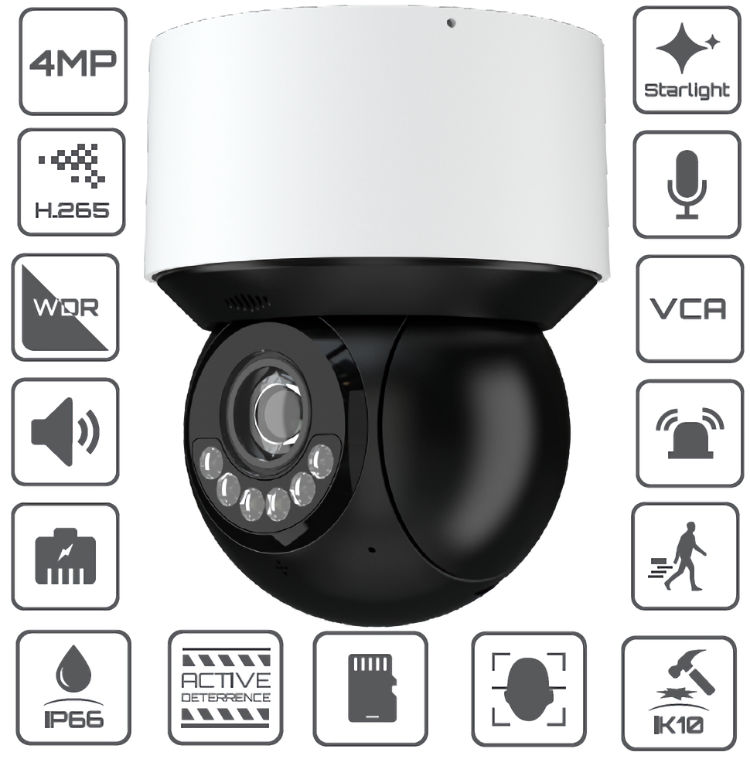 IP-5PT4IEN8-4X: High-Resolution Mini PTZ Camera | Collsam Security